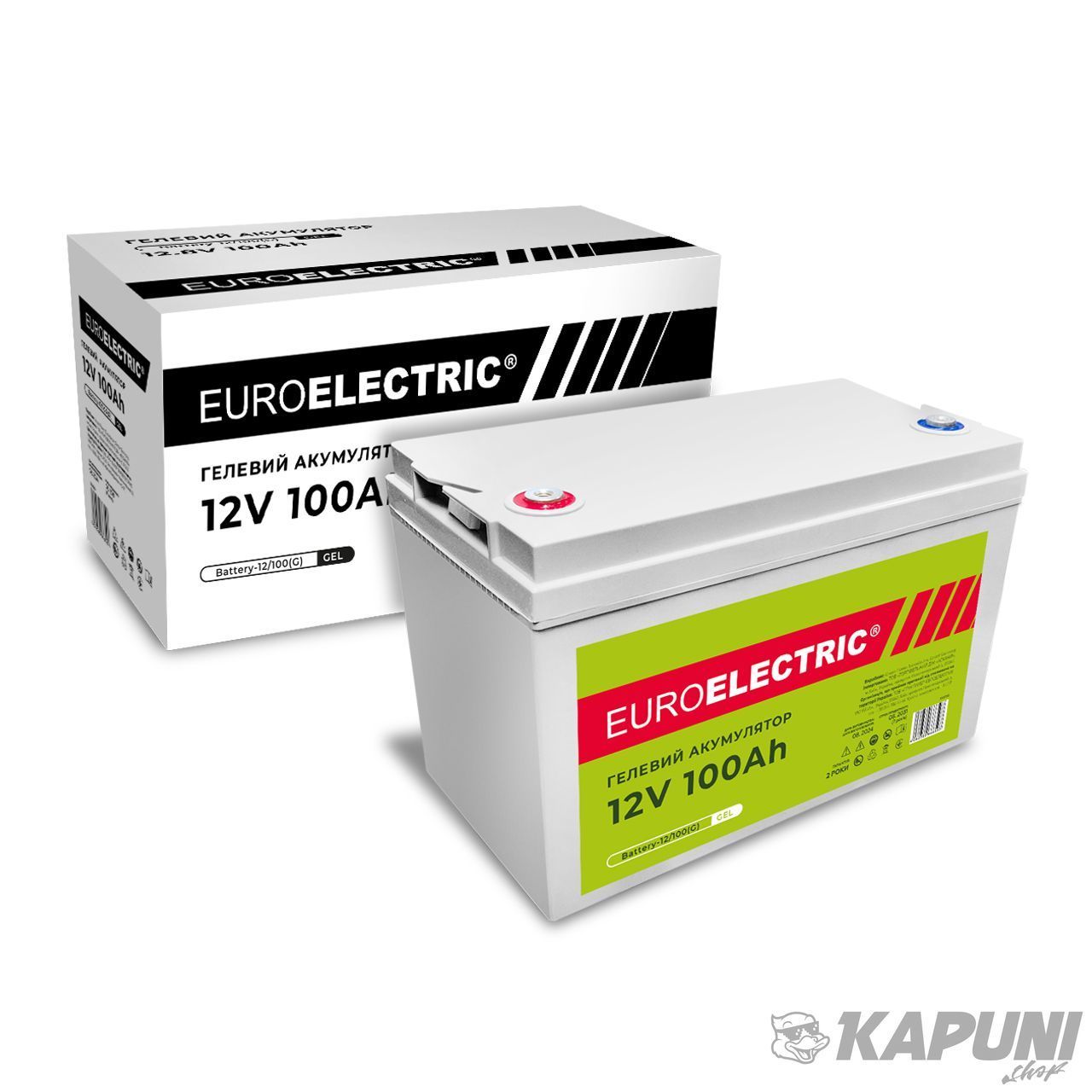 Купити Акумулятор гелевий 12V 100Ah EUROELECTRIC Battery-12/100(G) в ...